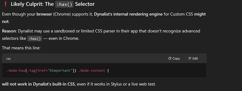 CSS never works - Help - Dynalist Forum