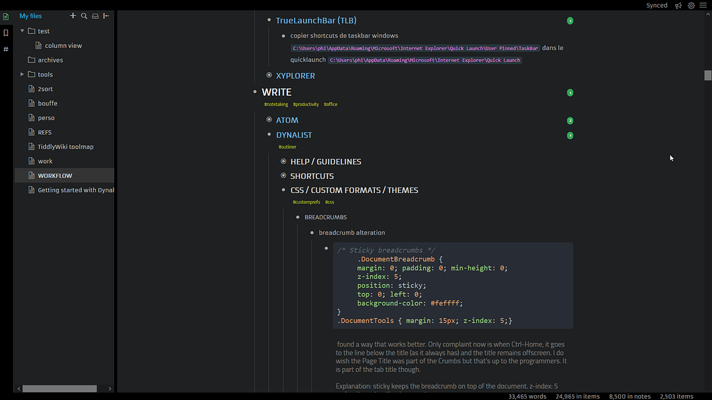 A dark theme for dynalist (use with Stylus for chrome/FF) - 🌈Share & Showcase - Dynalist Forum