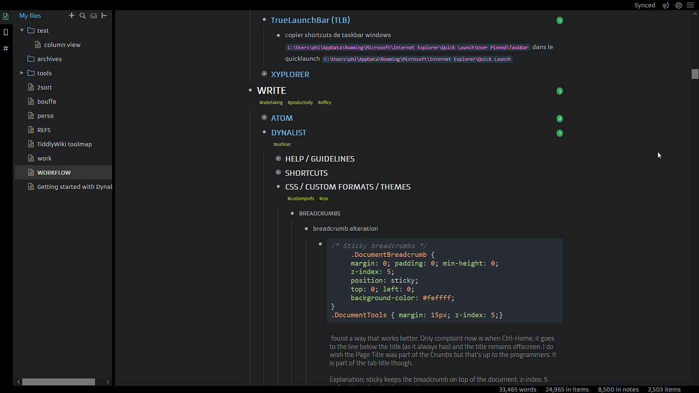 A dark theme for dynalist (use with Stylus for chrome/FF) - 🌈Share & Showcase - Dynalist Forum