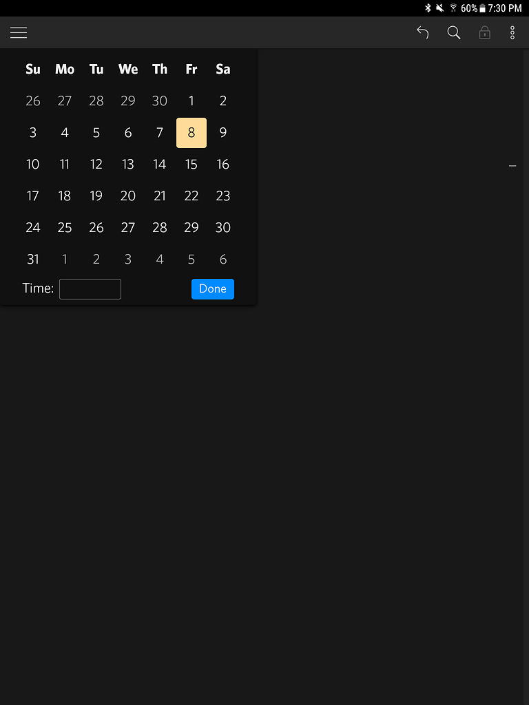 Date picker on an Android tablet - 🐛Bugs - Dynalist Forum