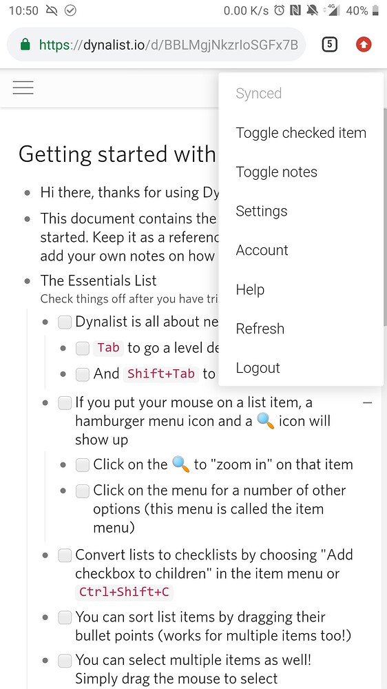 Android app and browser don't sync with google login - 🐛Bugs - Dynalist Forum