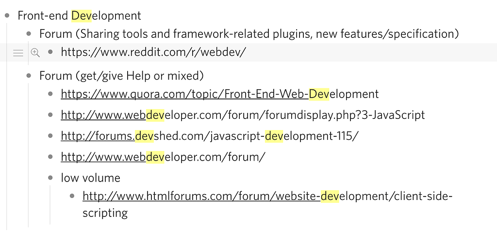 Link in Search result is broken - 🐛Bugs - Dynalist Forum