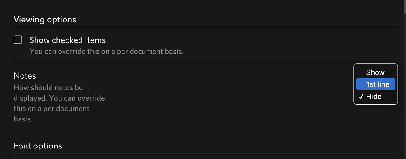 Manually hide NOTEs into 1st-line with the same collapsing dot as list ...