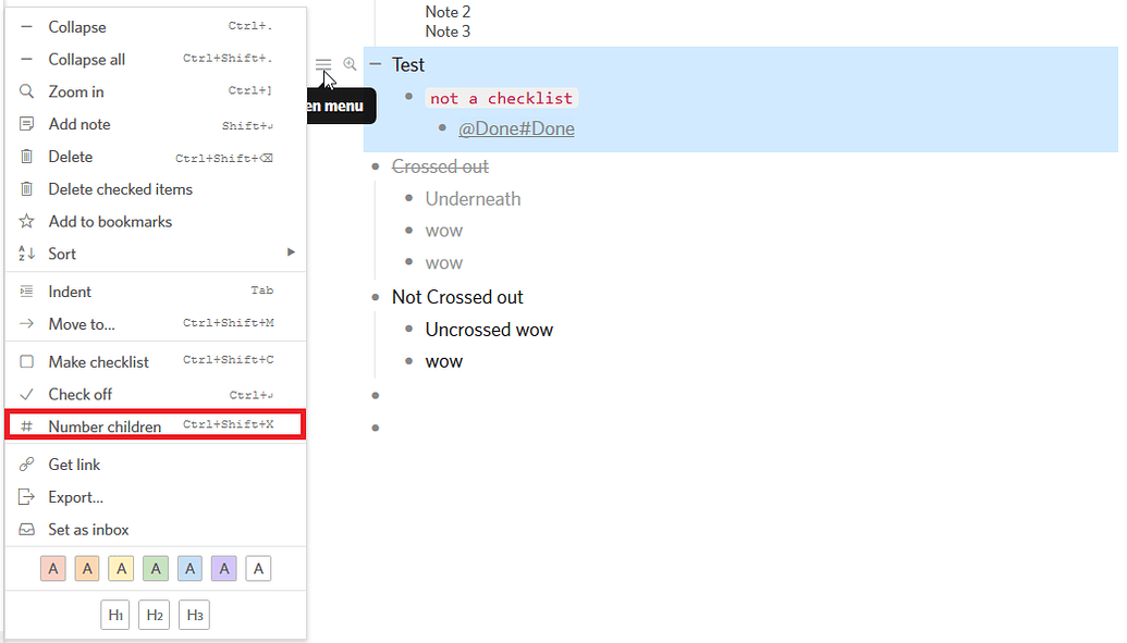 How can I switch "numbered" and "normal" type of sub-lists? - Help - Dynalist Forum