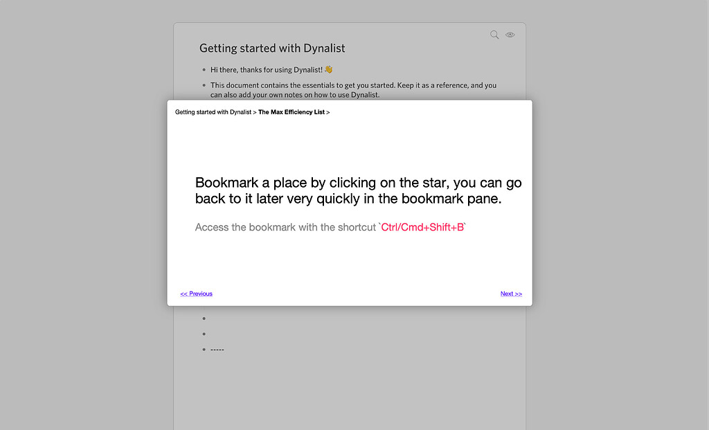 Feature: Spotlight - Show only one item and allow to navigate by Keyboard - 🌟Features - Dynalist ...