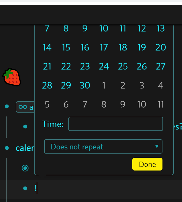 Date picker escapes it's cage - 🐛Bugs - Dynalist Forum