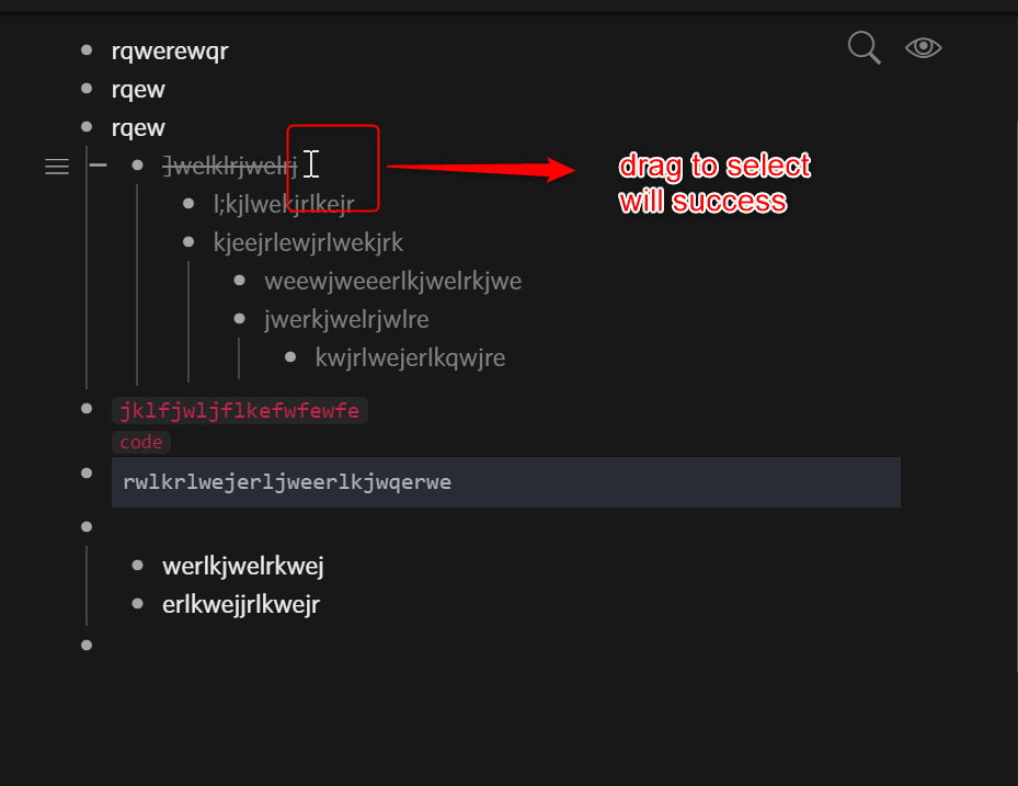 Select Block By Dragging Pointer Fail 🐛bugs Dynalist Forum 